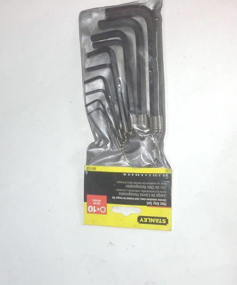 STANLEY 69-213 10PC L SHAPE SHORT ARM HEX KEY SET