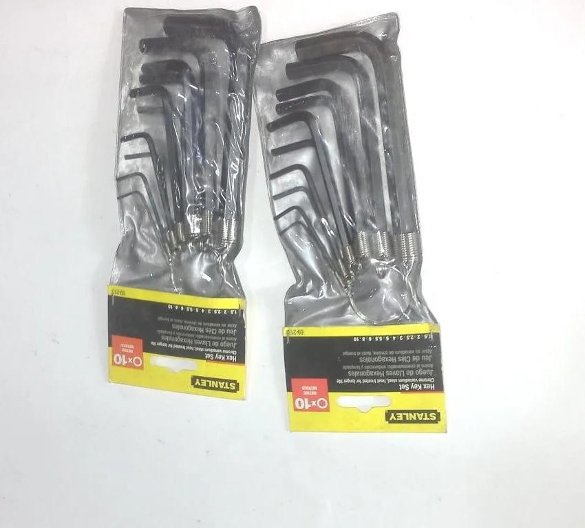 STANLEY 69-213 10PC L SHAPE SHORT ARM HEX KEY SET - Toolz.ng