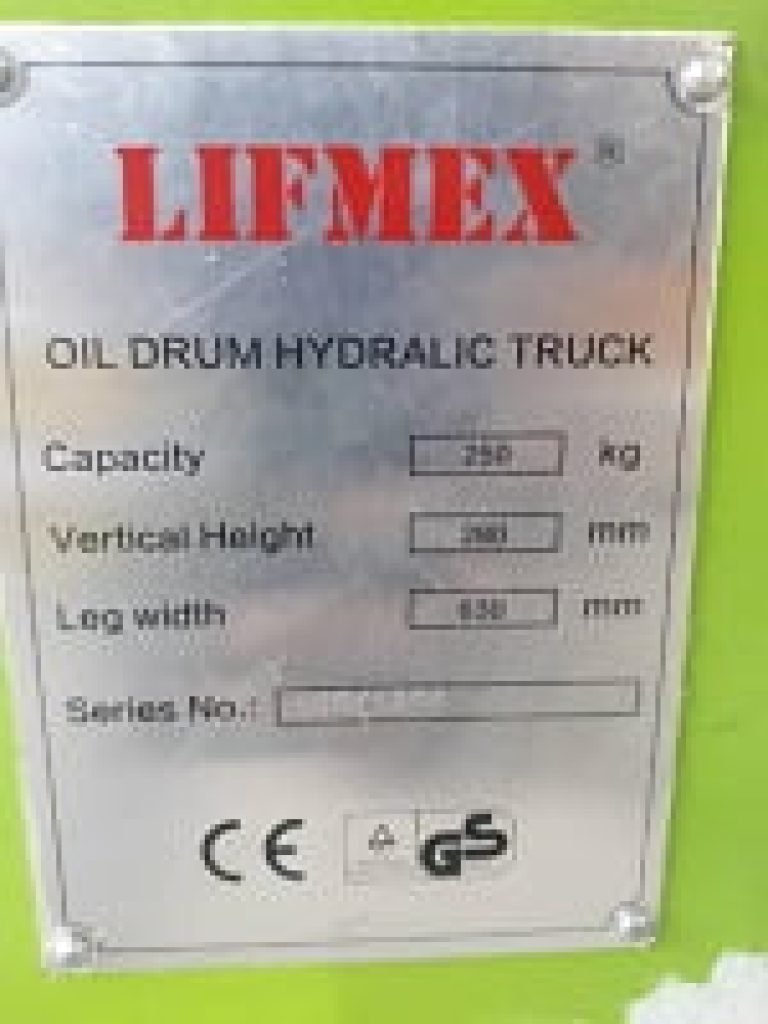 LIFMEX LHDT250 (250KG) HYDRAULIC DRUM TROLLEY