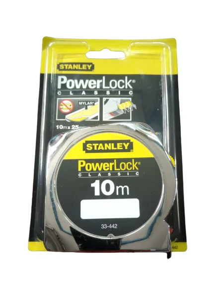 STANLEY 0-33-442 10M/25MM POWERLOCK CLASSIC STAINLESS STEEL MEASURING ...
