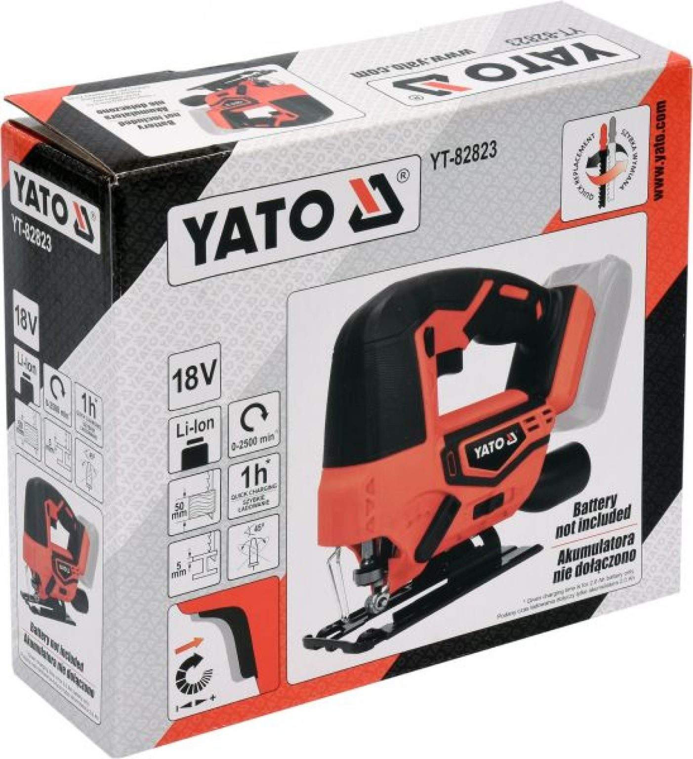 YATO YT-82823 18V CORDLESS JIG SAW, VARIABLE SPPED WITH DUST EXTRACTOR ...