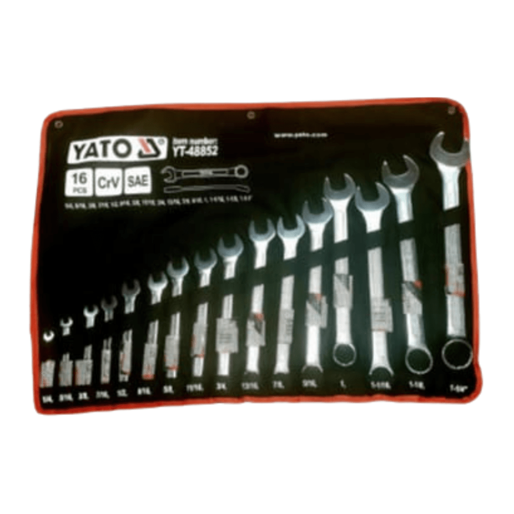 YATO YT-48852 1/4-1/4 16PCS COMBINATION SPANNER SET - S.A.E (INCHES ...