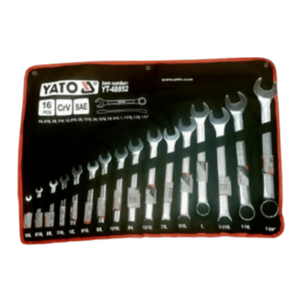 YATO YT-48852 1/4-1/4 16PCS COMBINATION SPANNER SET - S.A.E (INCHES ...