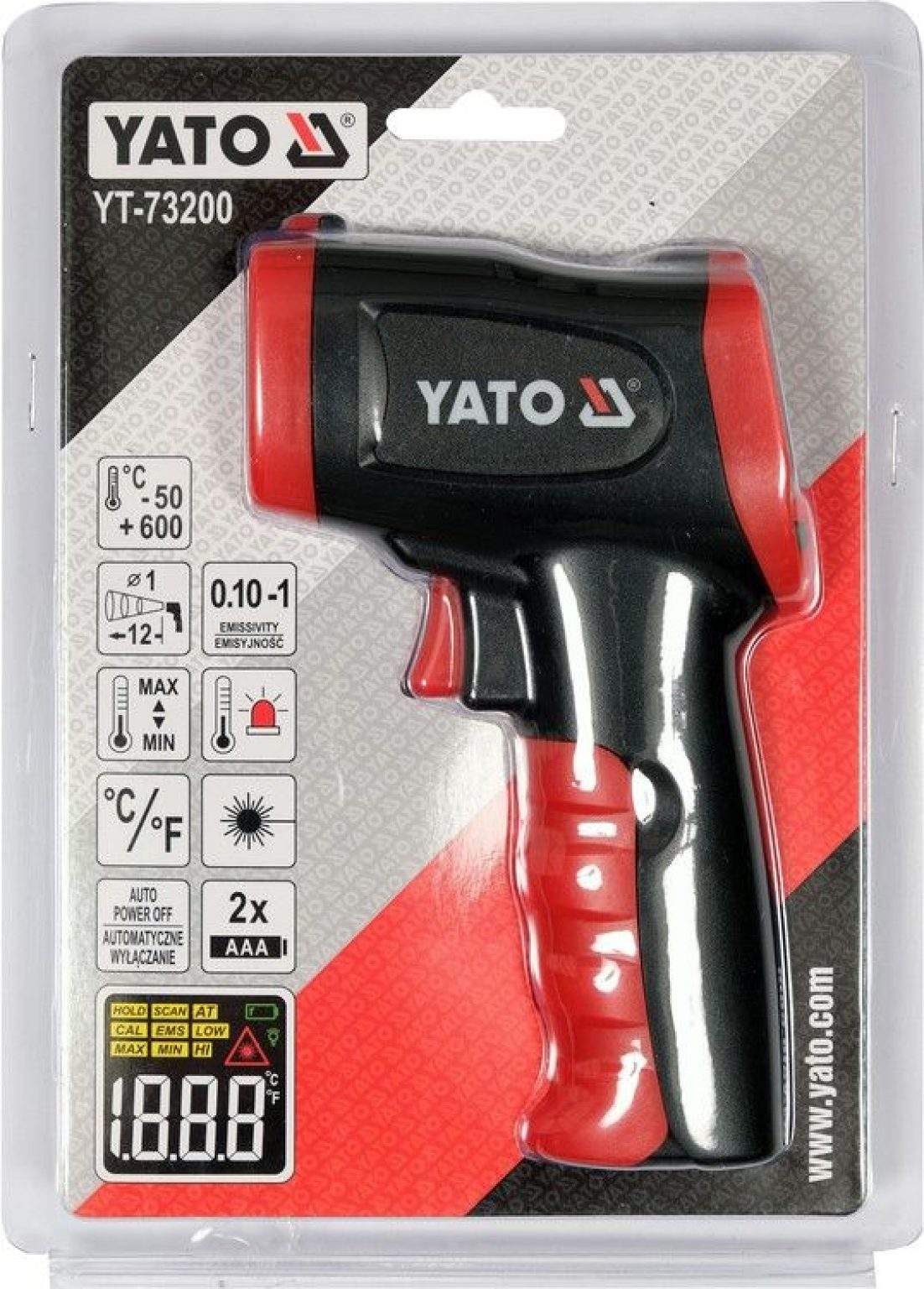 YATO YT-73200 -50C+600C DIGITAL INFRARED THERMOMETER - Toolz.ng