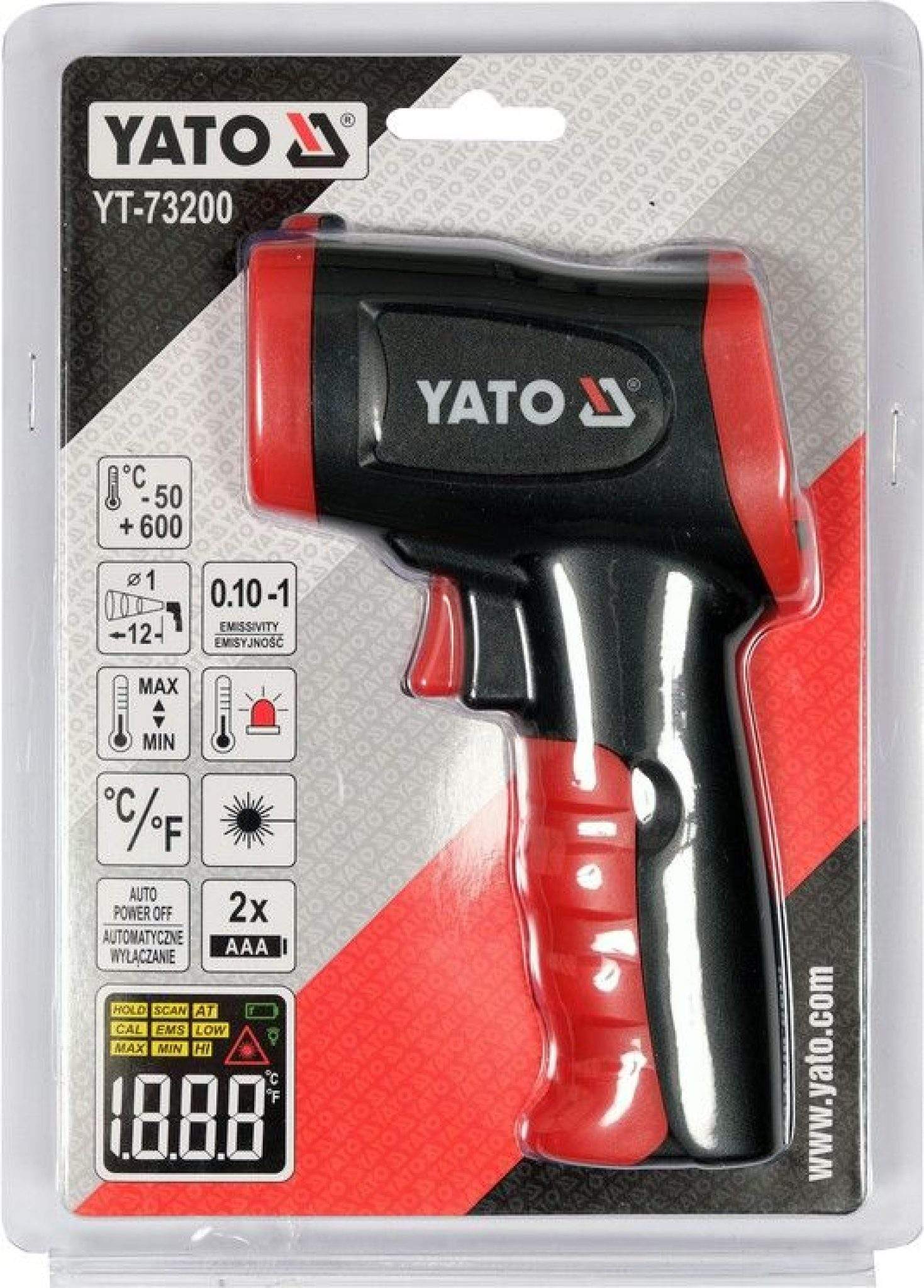 YATO YT-73200 -50C+600C DIGITAL INFRARED THERMOMETER - Toolz.ng