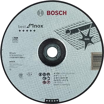 BOSCH 2608603509 230mm INOX CUTTING DISC with depressed center - Toolz.ng