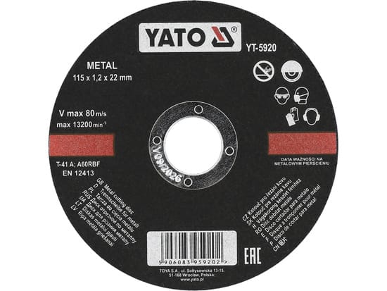 YATO YT-5920 115MM X 1, 2 X 22MM METAL CUTTING DISC - Toolz.ng