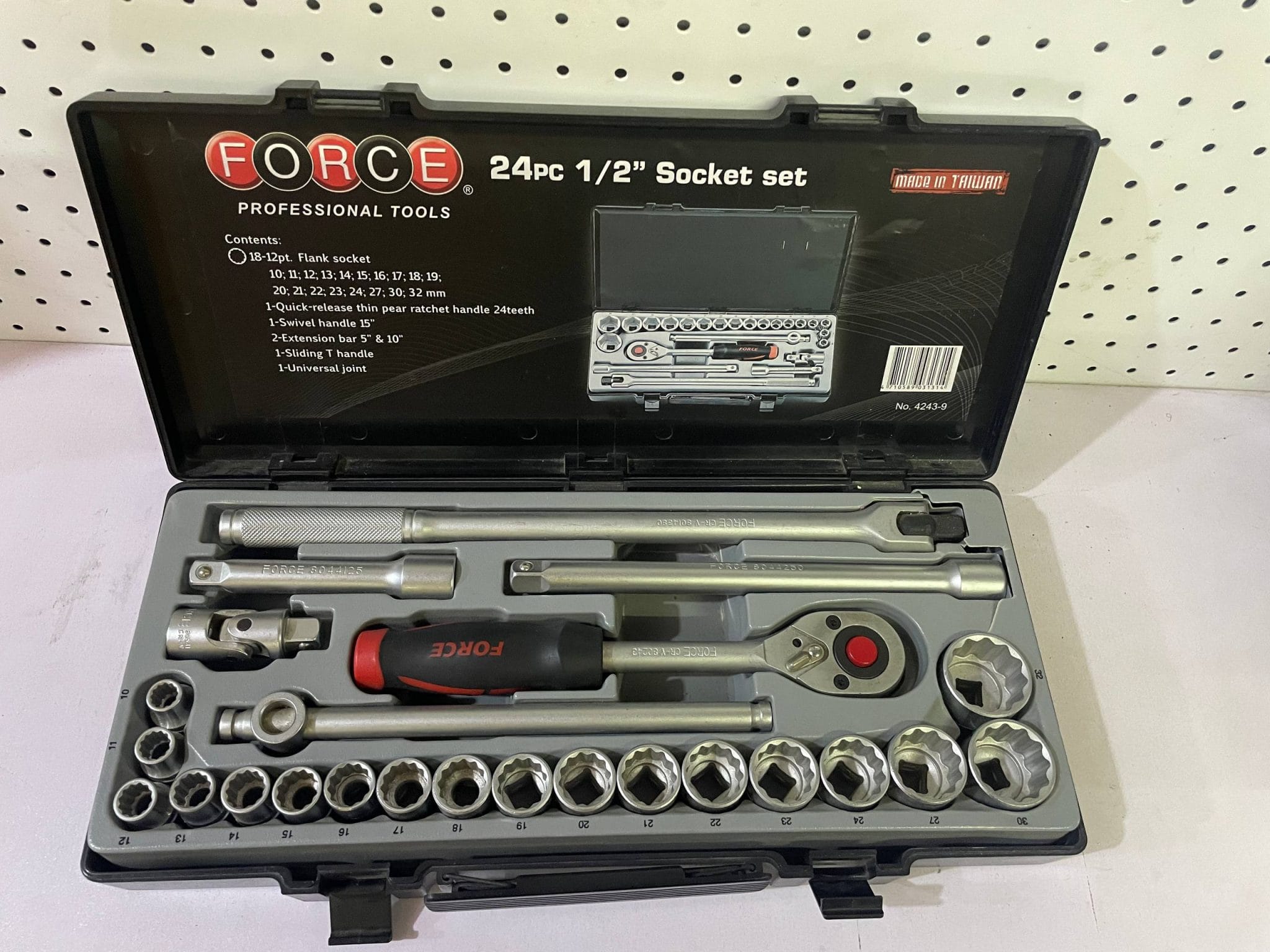 FORCE 4243-9 24PCS 1/2'' DR Socket Set