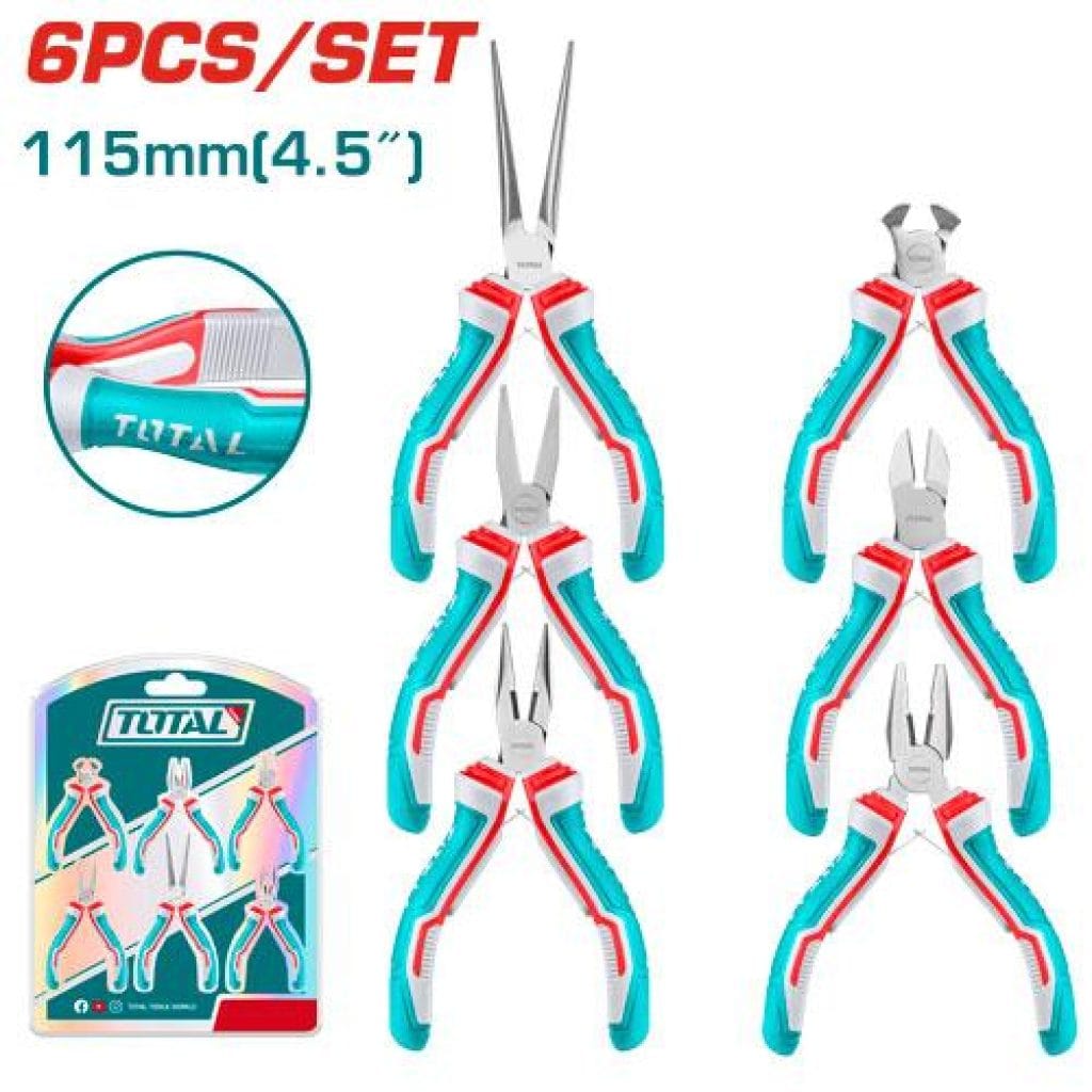 TOTAL 6PCS Mini Pliers Set 4.5"